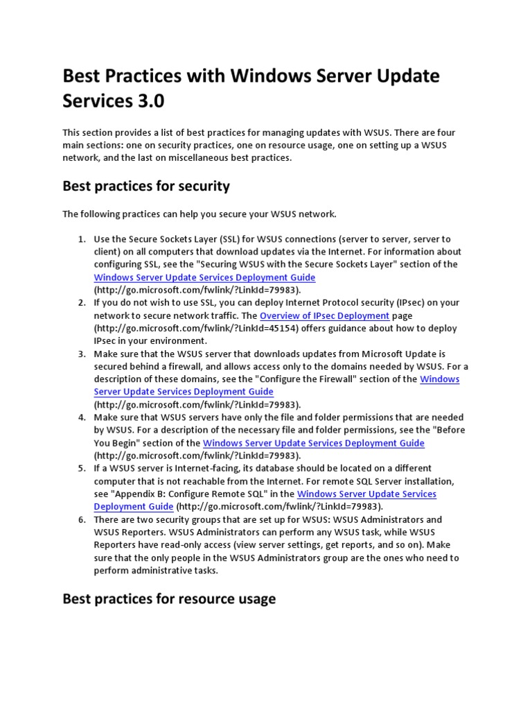 Best Practices With Windows Server Update Services 3 | PDF | Microsoft ...