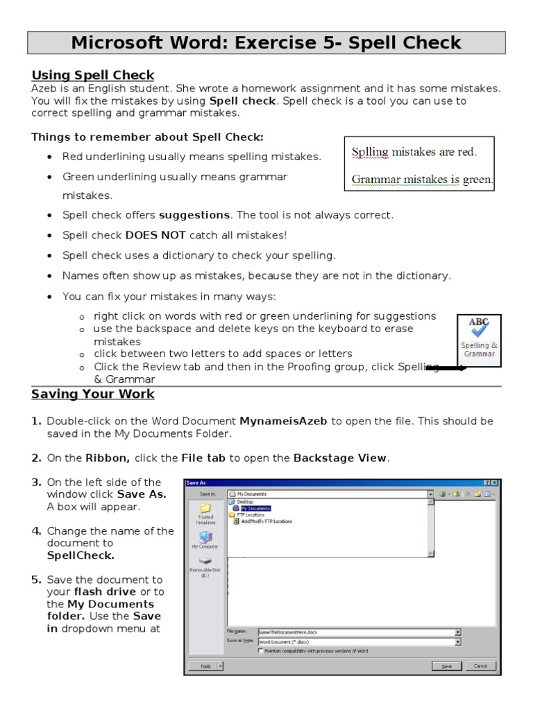 Word Exercise 5-Spell Check | PDF | Microsoft Word | Computer File