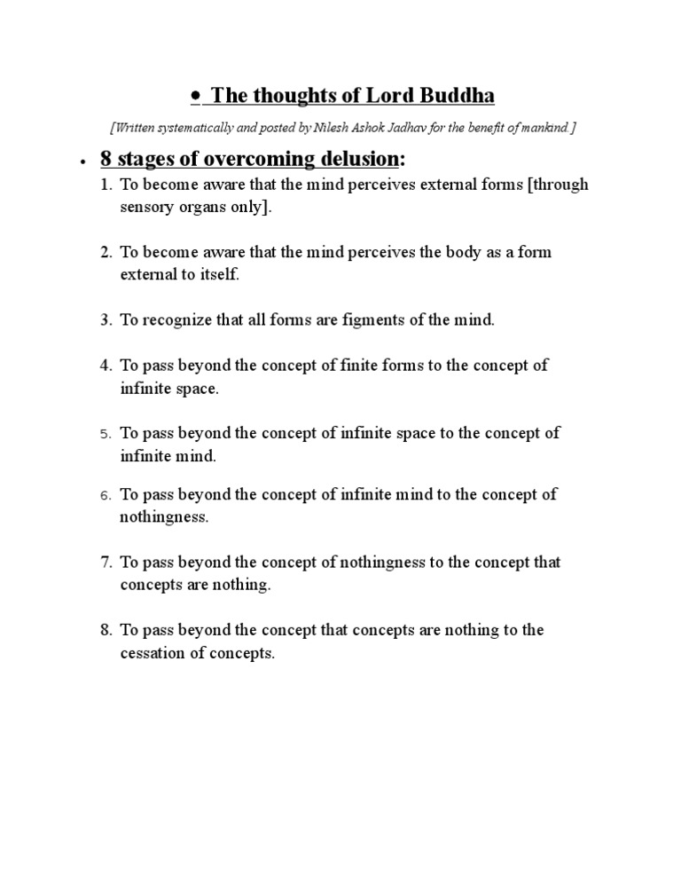 8 Stages of Overcoming Delusion | PDF