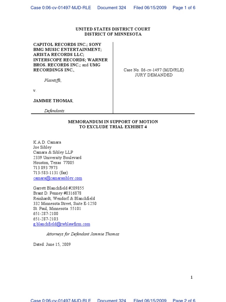 Exclusion of Trial Exhibit 4 Motion | PDF | Discovery (Law) | Prejudice ...