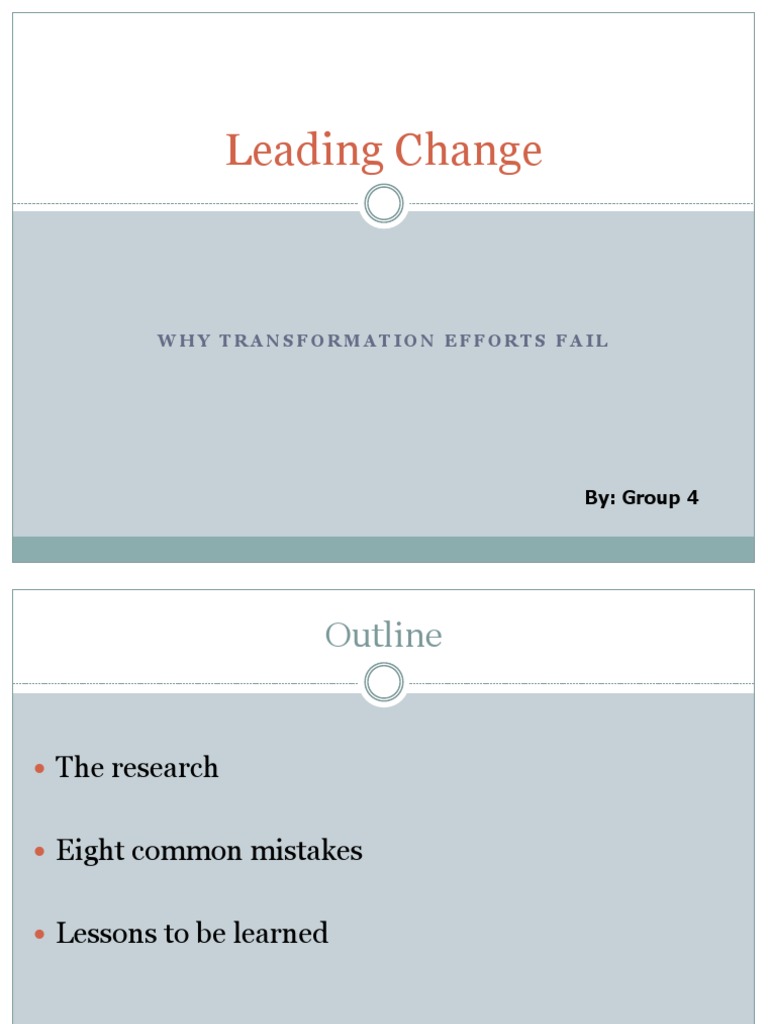 Why Transformation Efforts Fail | PDF | Leadership | Psychological Concepts