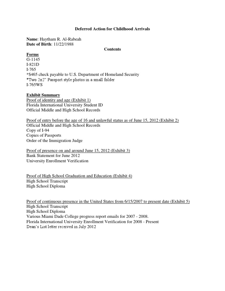 Daca Cover Page Sample | PDF