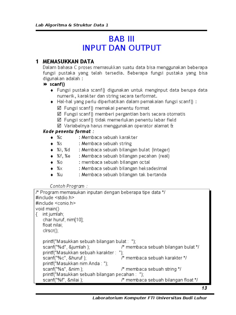 Bab III Input Dan Output | PDF | Komputer