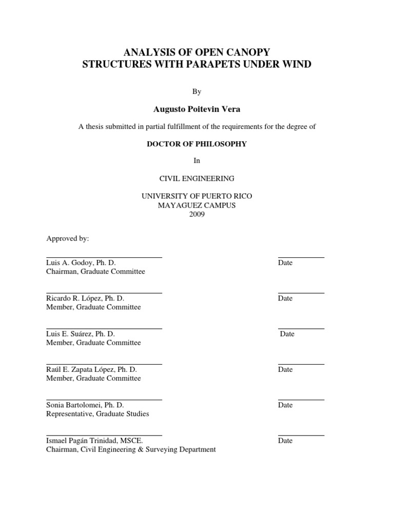 Open Canopy Wind With Parapets | PDF | Wind Tunnel | Doctor Of Philosophy
