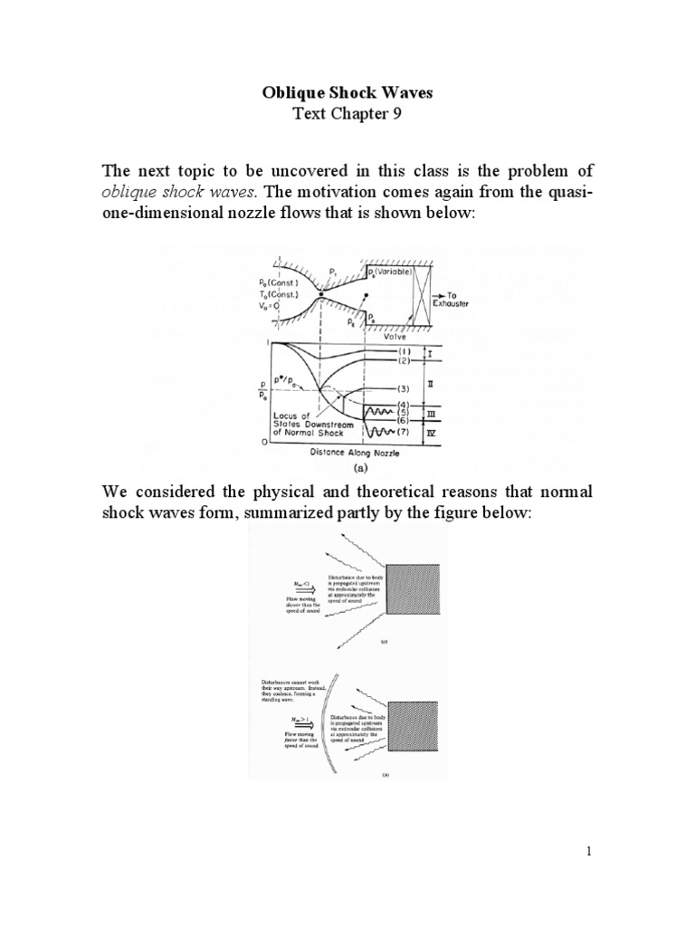Notes07 Oblique Shock Waves | PDF | Mach Number | Shock Wave
