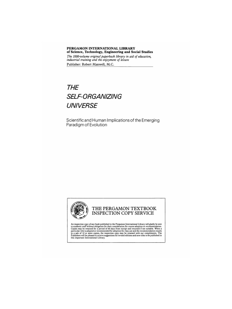 JANTSCH - The Self-Organizing Universe | PDF | Statistical Mechanics ...