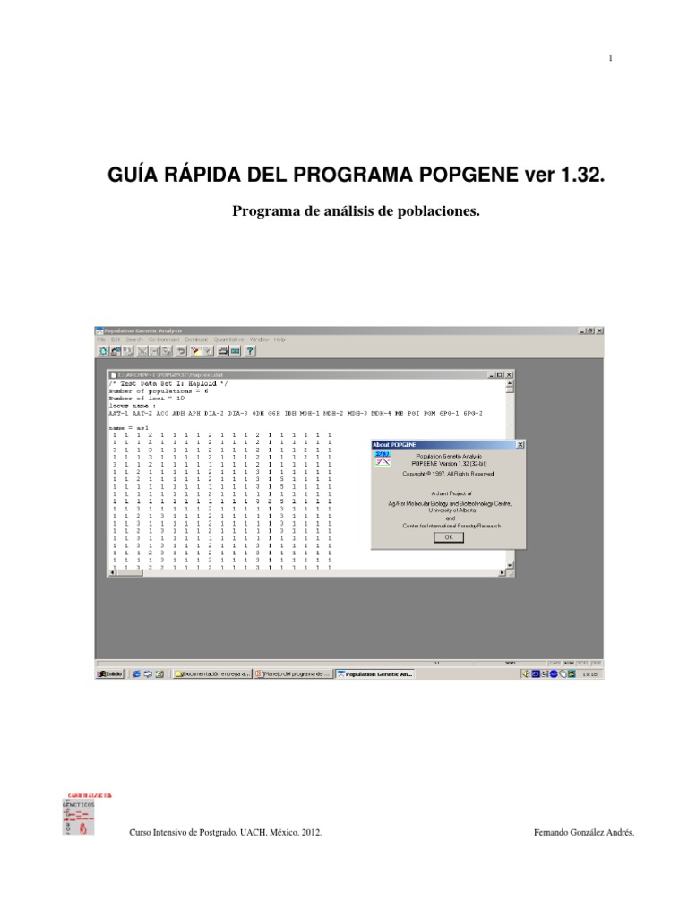 Guia Rapida POPGENE | PDF | Informática | Informática y tecnología de ...