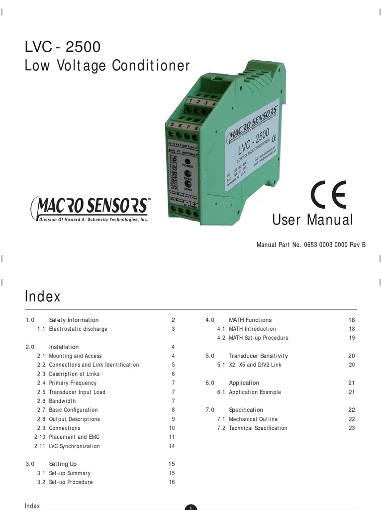 LVC 2500 Manual | PDF | Bandwidth (Signal Processing) | Power Supply
