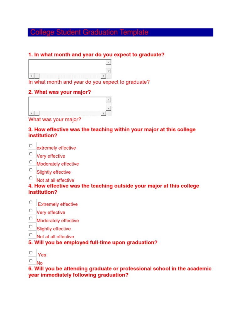 College Graduation Feedback Template | PDF | Career & Growth