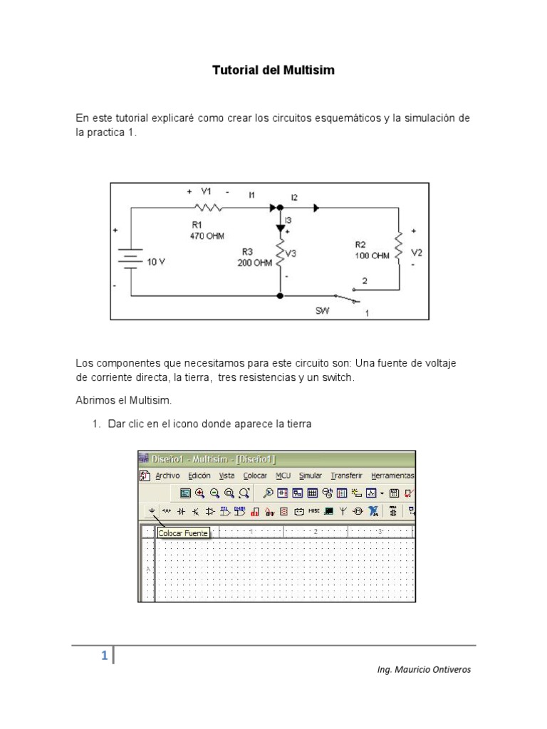 Tutorial Del Multisim | PDF | Resistor | Point and Click