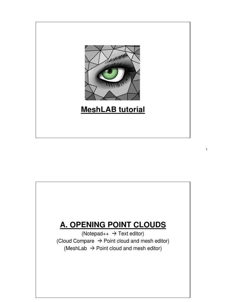 Meshlab Tutorial | PDF | Rotation | Cartesian Coordinate System