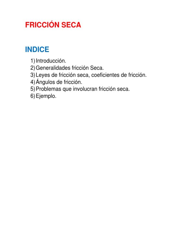 FRICCIÓN SECA (Tema2 Jhonny & Zule) | PDF | Fricción | Fuerza