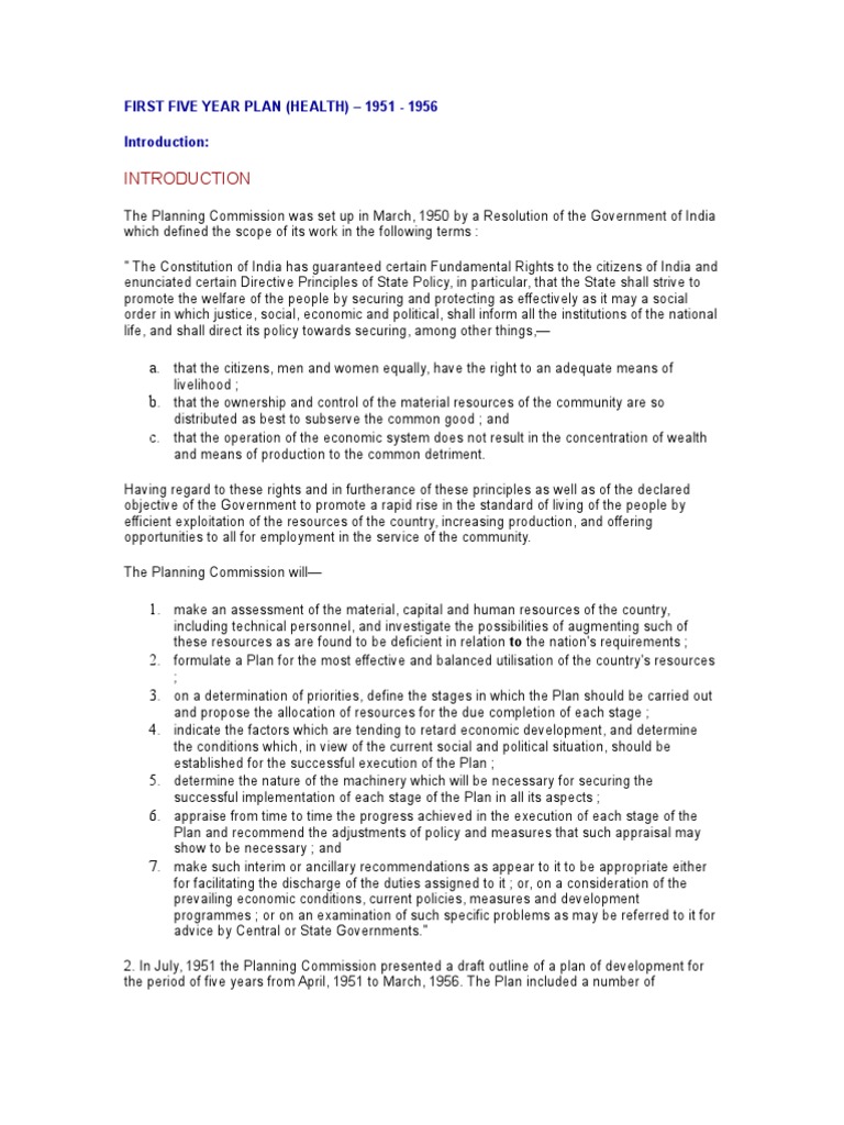 First Five Year Plan | PDF | Economies | Government