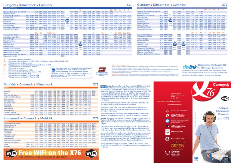 Timetable - 32519 - X76 - Cumnock - Kilmarnock - Glasgow | PDF | Bus ...
