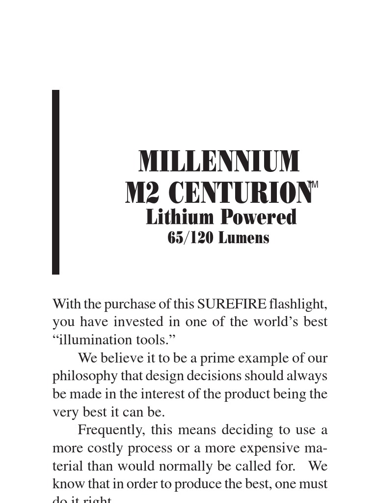 Surefire m2 Manual | PDF | Flashlight | Manufactured Goods