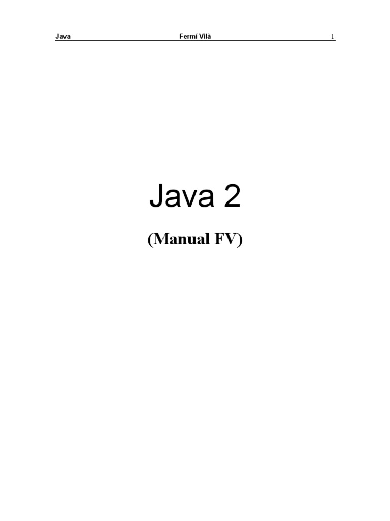 Manual Java - Introducción al lenguaje | PDF