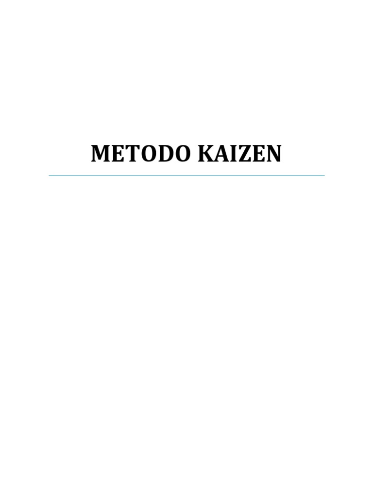 Metodo Kaizen | PDF | Calidad (comercial) | Conocimiento
