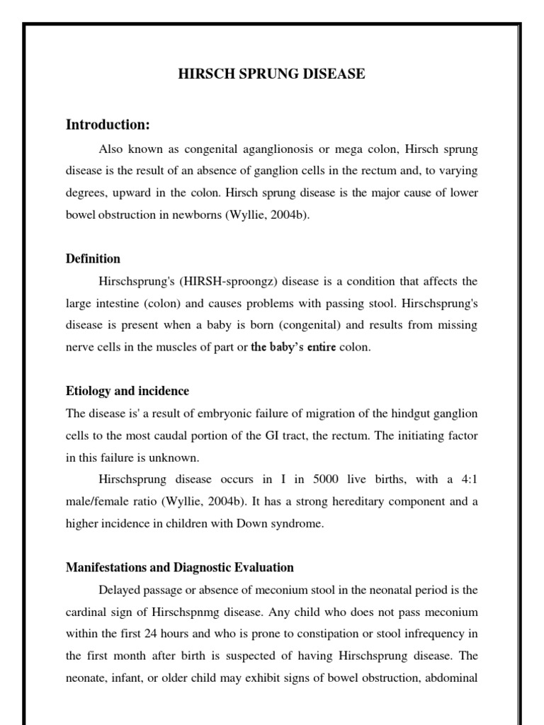 Ribbon Like Stools Hirschsprungs Disease