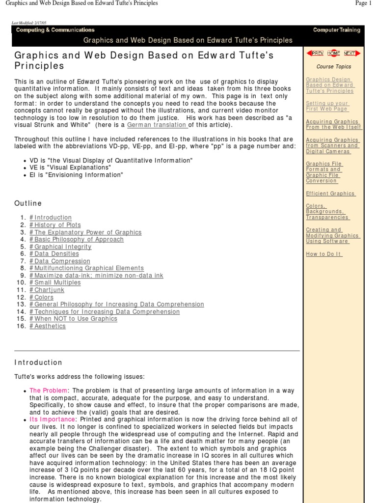 Graphics and Web Design Based On Edward Tufte's Principles | PDF ...