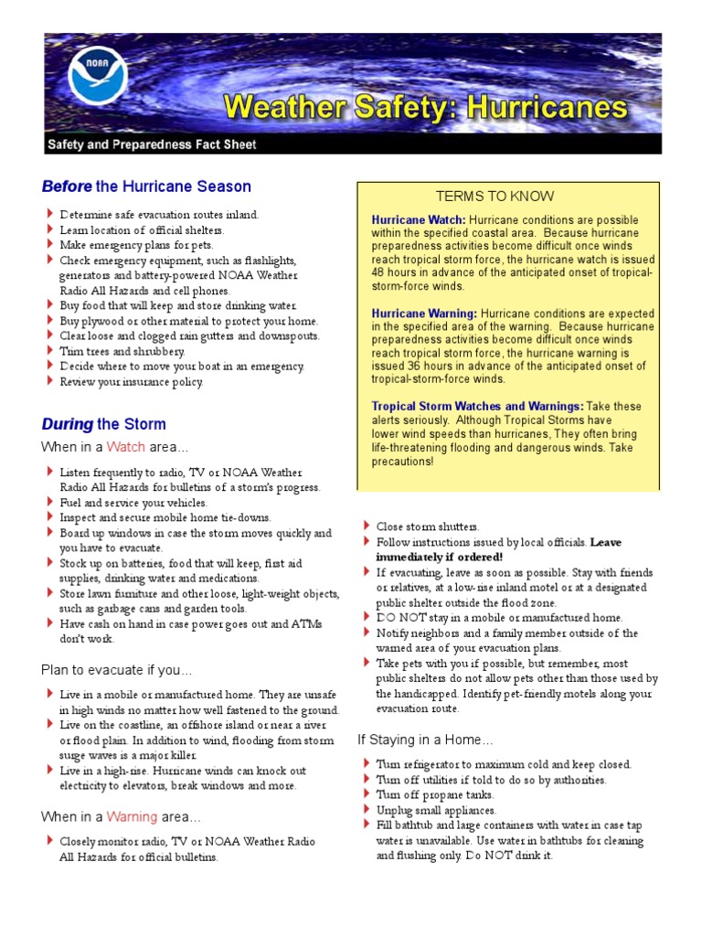 Hurricane-Safety Flyer PDF | PDF | Tropical Cyclones | Storms
