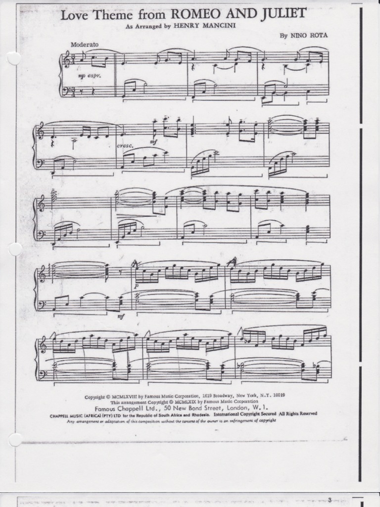 Romeo and Juliet Love Theme | PDF