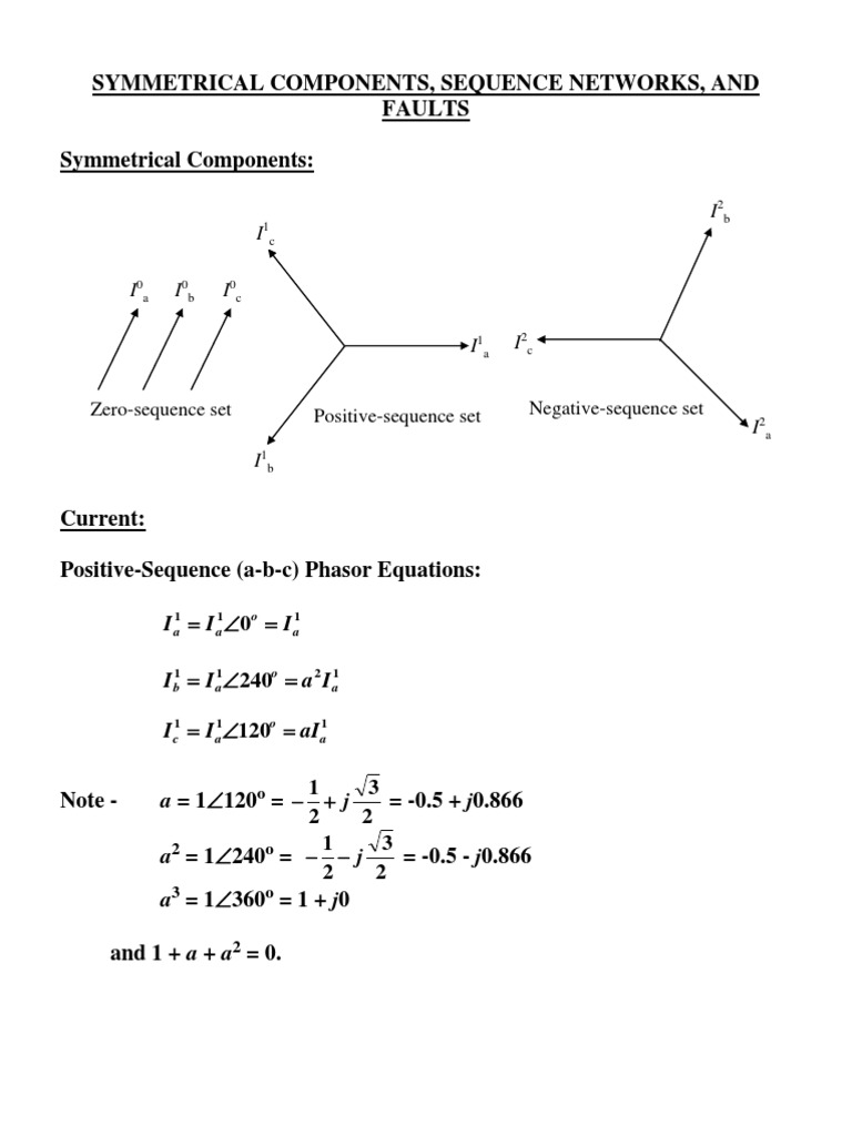 Symmetrical Components, Networ Sequence, and Faults | PDF | Physics | Electricity