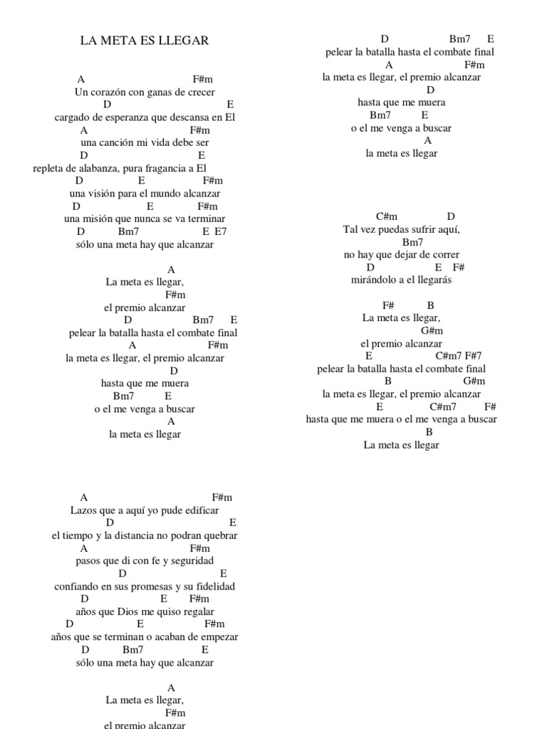 Acordes La Meta | PDF | Cristo (título) | Amor