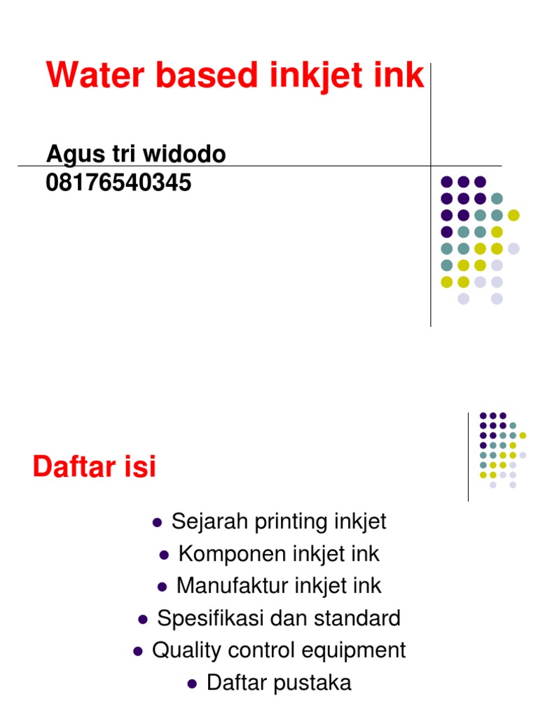 Water Based Inkjet Ink | PDF | Ink | Chemistry