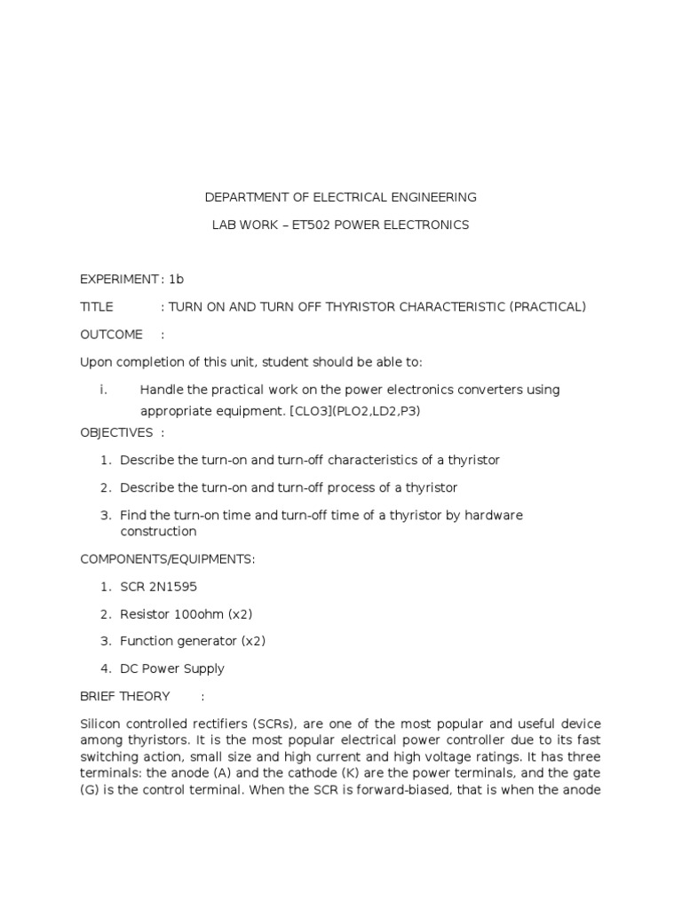 LAB 1b Practical | PDF | Electrical Components | Electronic Engineering