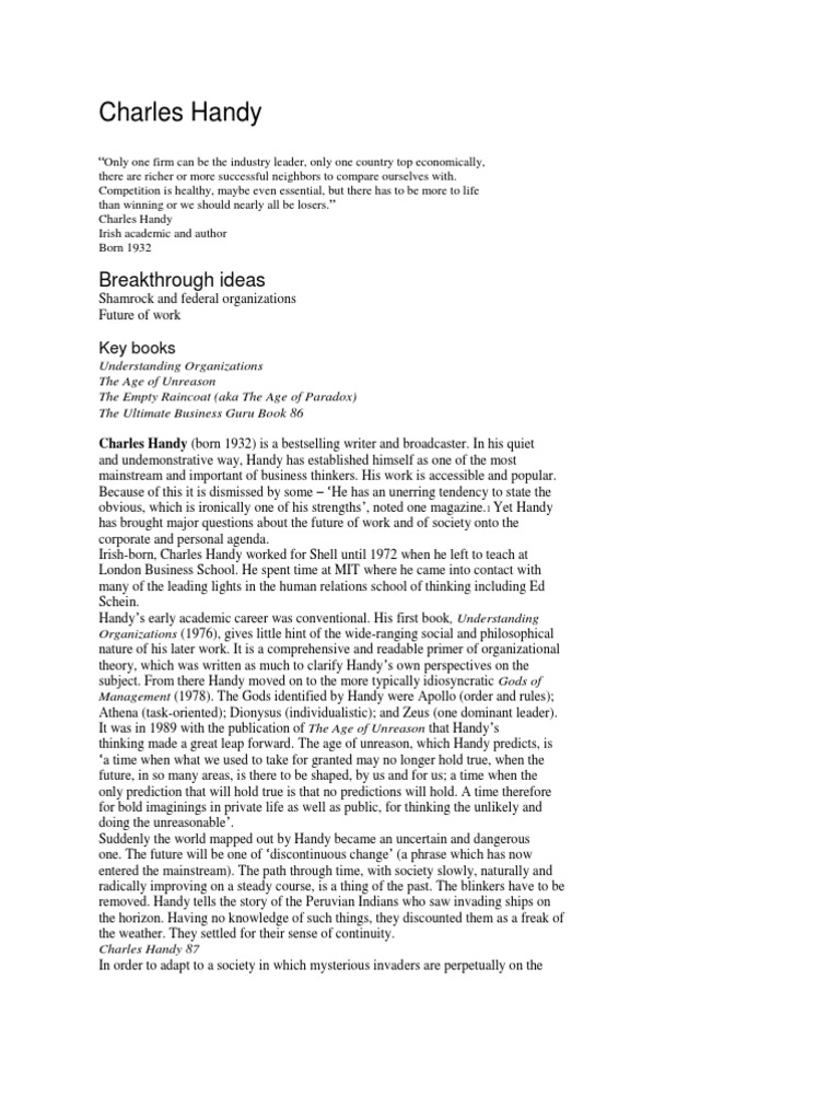 Charles Handy | PDF | Strategic Management | Science