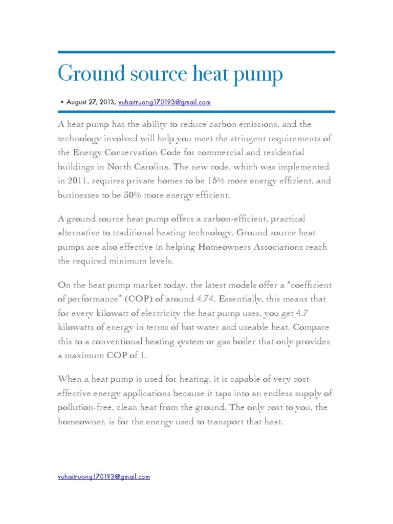 Ground source heat pumps explained | PDF | Heat Pump | Hvac