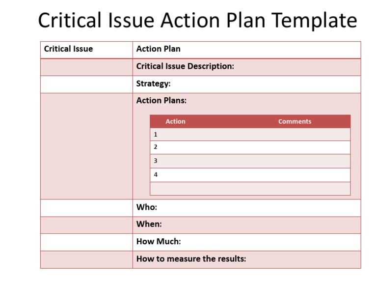 Critical Issue Action Plan Template | PDF | Career & Growth