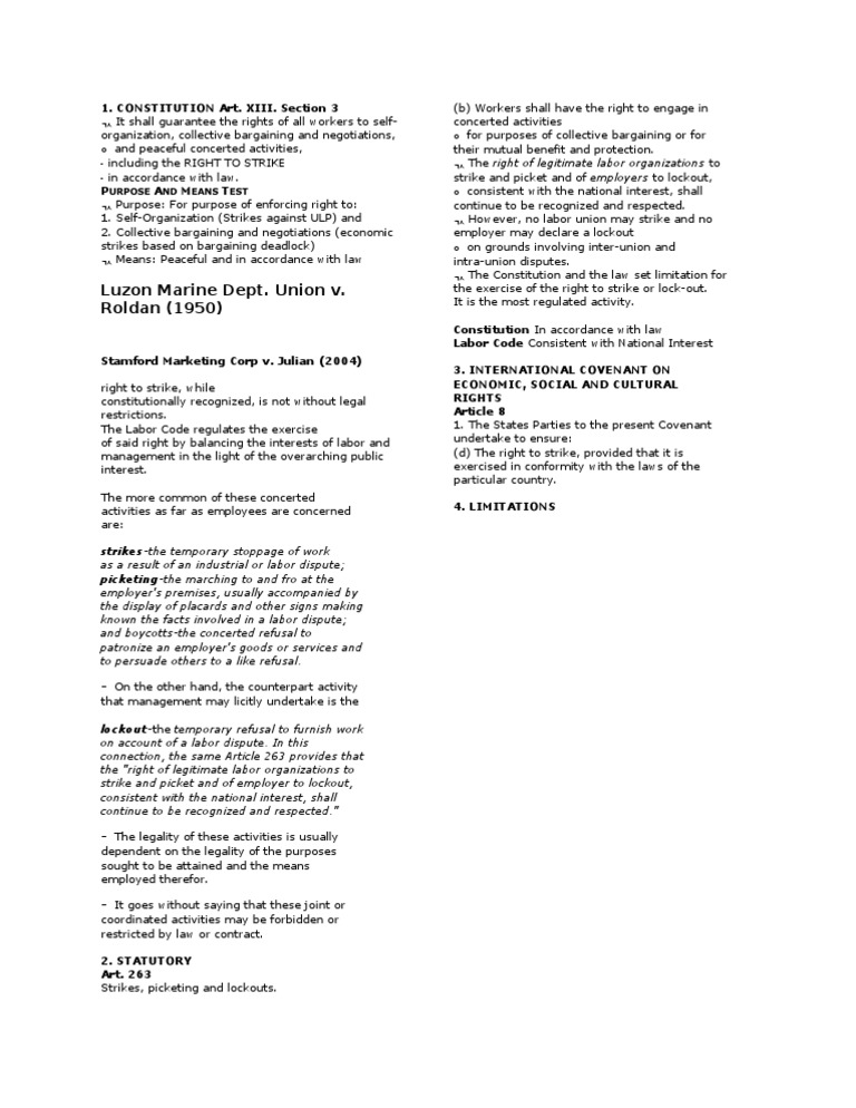 Concerted Activities 1 | Strike Action | Lockout (Industry)