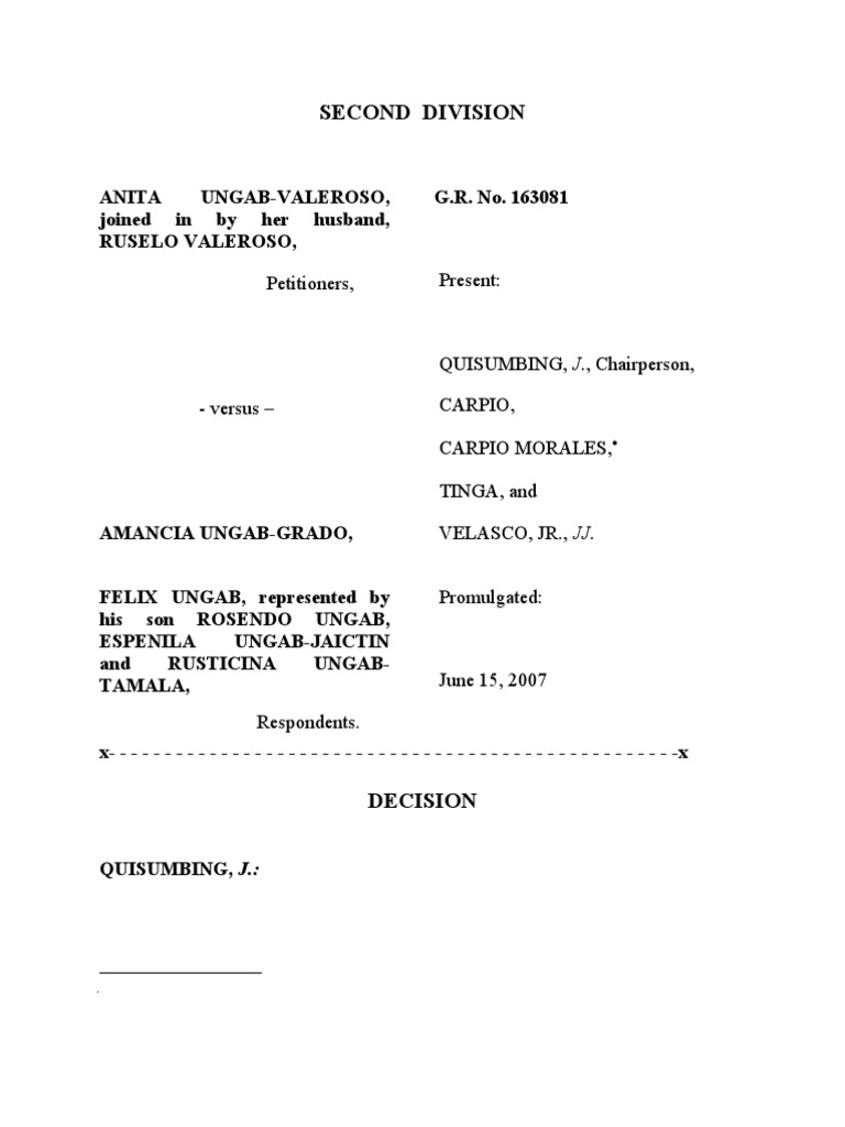 Ungab Vs Ungab | PDF | Lawsuit | Judgment (Law)