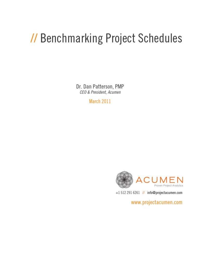 Benchmarking Project Schedules | PDF | Benchmarking | Business