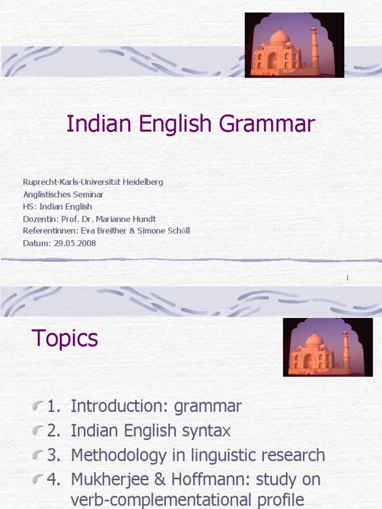 Indian English Grammar Overview | PDF | Subject (Grammar) | English ...