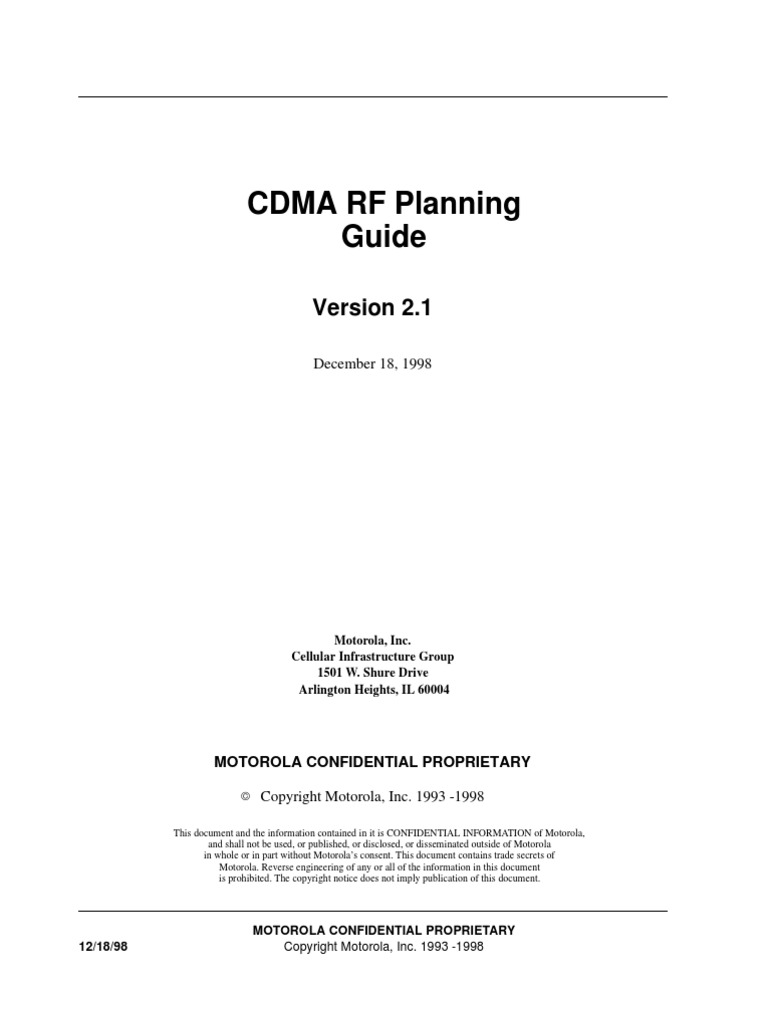 RF Planning Guide PDF | Download Free PDF | Code Division Multiple ...