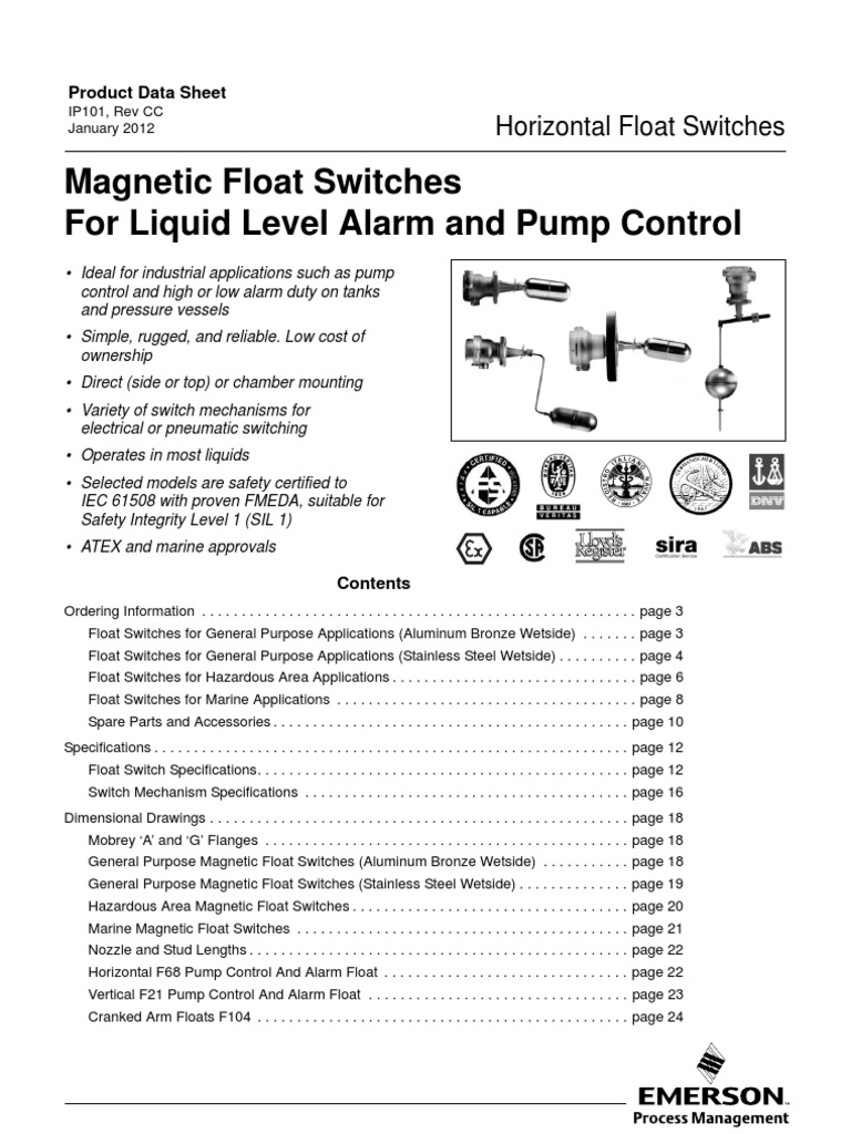 Interruptores de Nível Mobrey | PDF | Switch | Mechanical Engineering