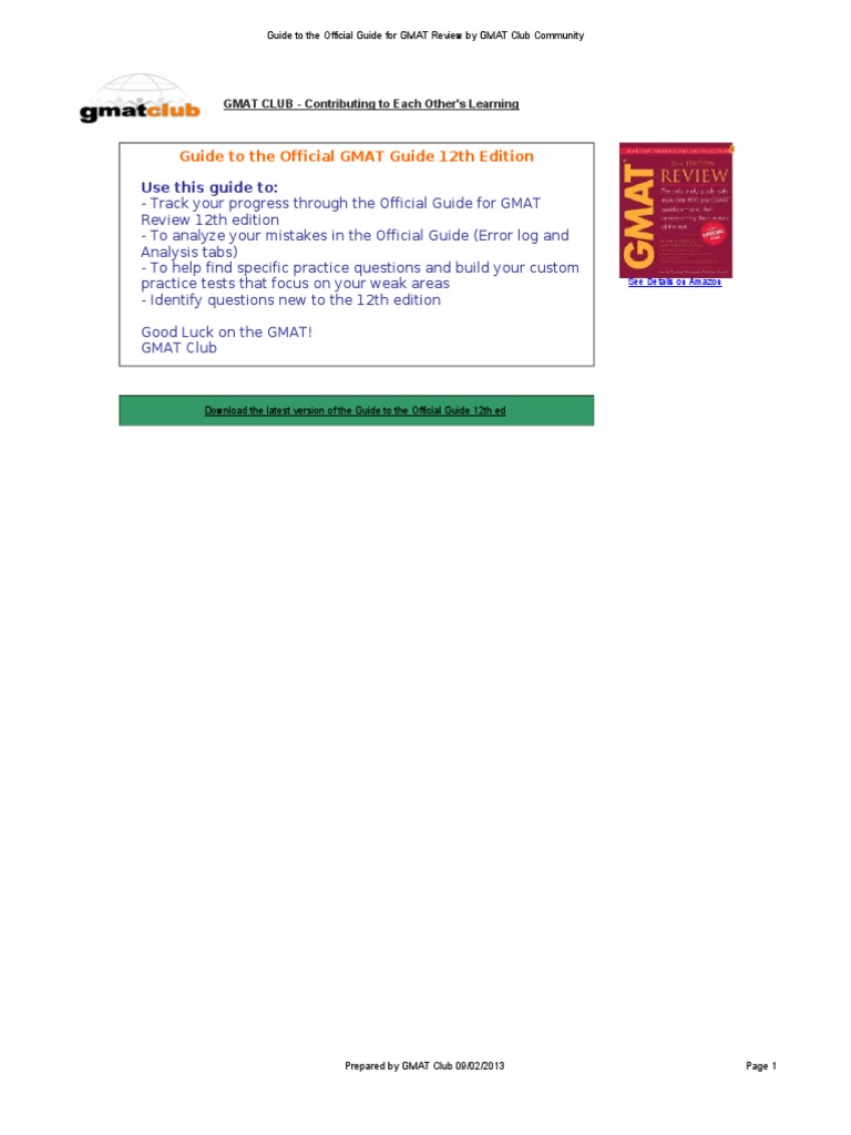 GMAT Club Guide | PDF | Argument | Algebra