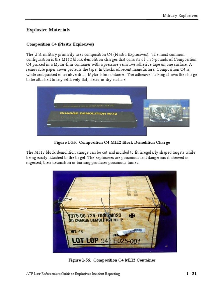 Explosive Materials: Composition C4 (Plastic Explosives) | Download ...