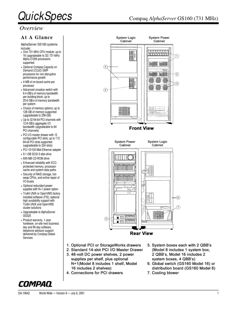 Compaq Alphaserver Gs160 731mhz | PDF | Central Processing Unit | Operating System