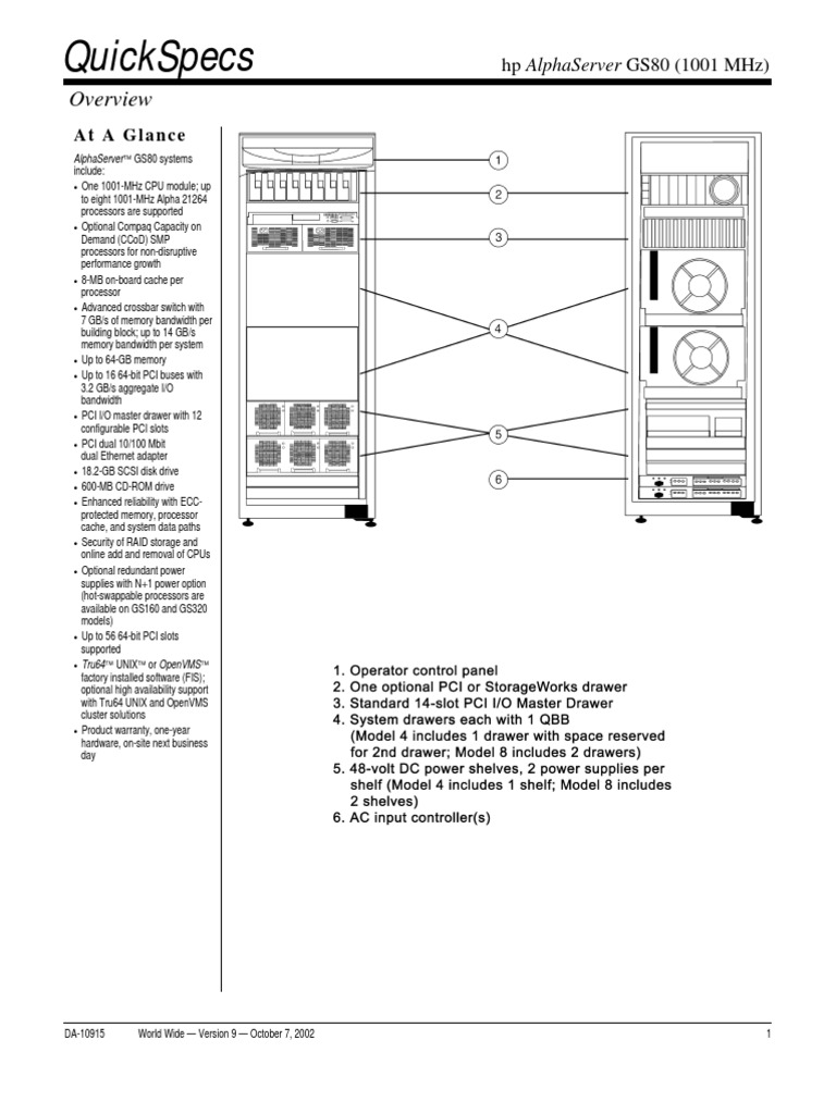 HP Alphaserver Gs80 1001mhz | PDF | Central Processing Unit | Operating ...