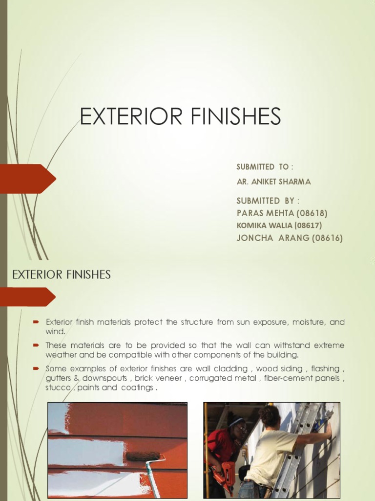 Types of Exterior Wall Finishes | PDF | Paint | Plaster