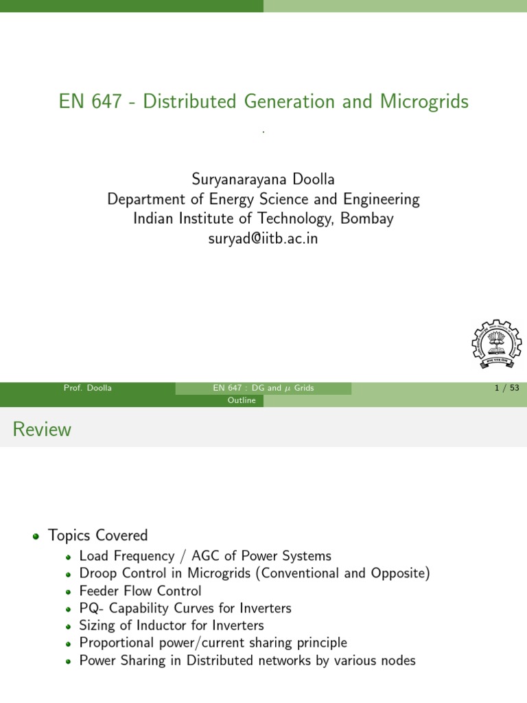 EN 647 - Distributed Generation and Microgrids | PDF | Electrical Grid | Distributed Generation