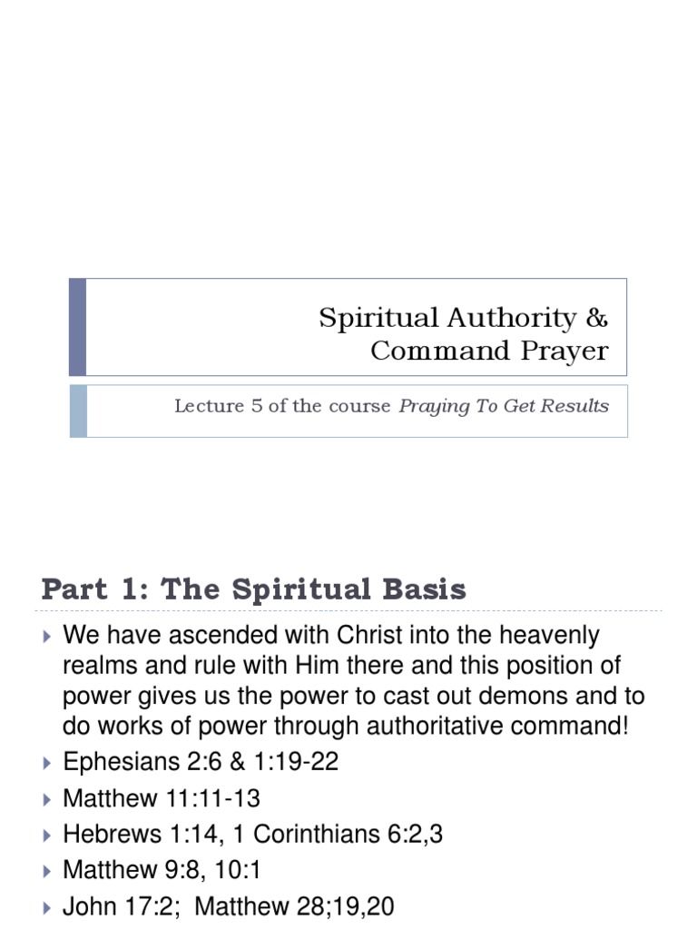 Spiritual Authority in Command Prayer | PDF | Gospel Of Matthew | John ...
