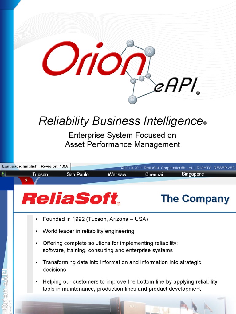 Reliasoft Orion | PDF | Reliability Engineering | Business Intelligence