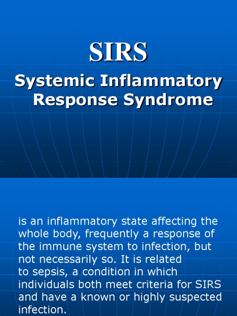 Systemic Inflammatory Response Syndrome | PDF | Inflammation ...