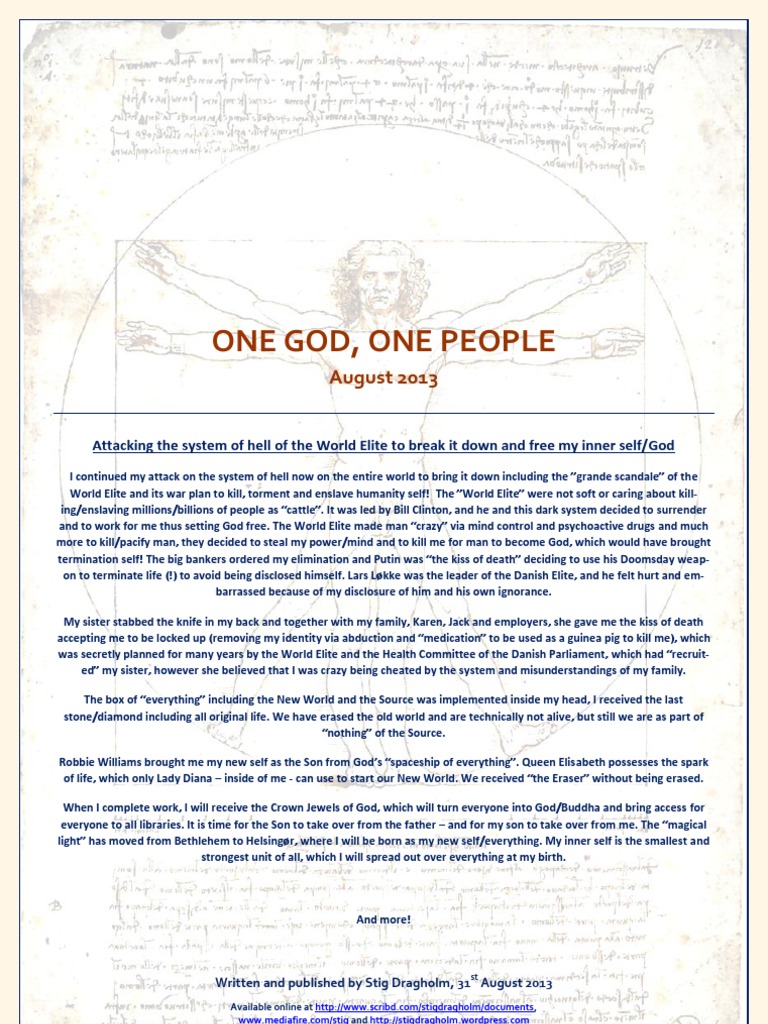 One God One People August 2013 | PDF | Edward Snowden