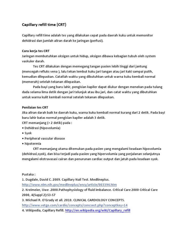 Capillary Refill Time PDF | PDF
