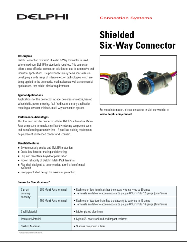 Shielded Six-Way Connector: Description | PDF | Electrical Connector ...